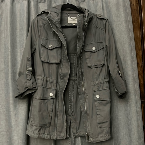 BCBGeneration | Jackets & Coats | Bcbg Grey Utility Parka | Poshmark